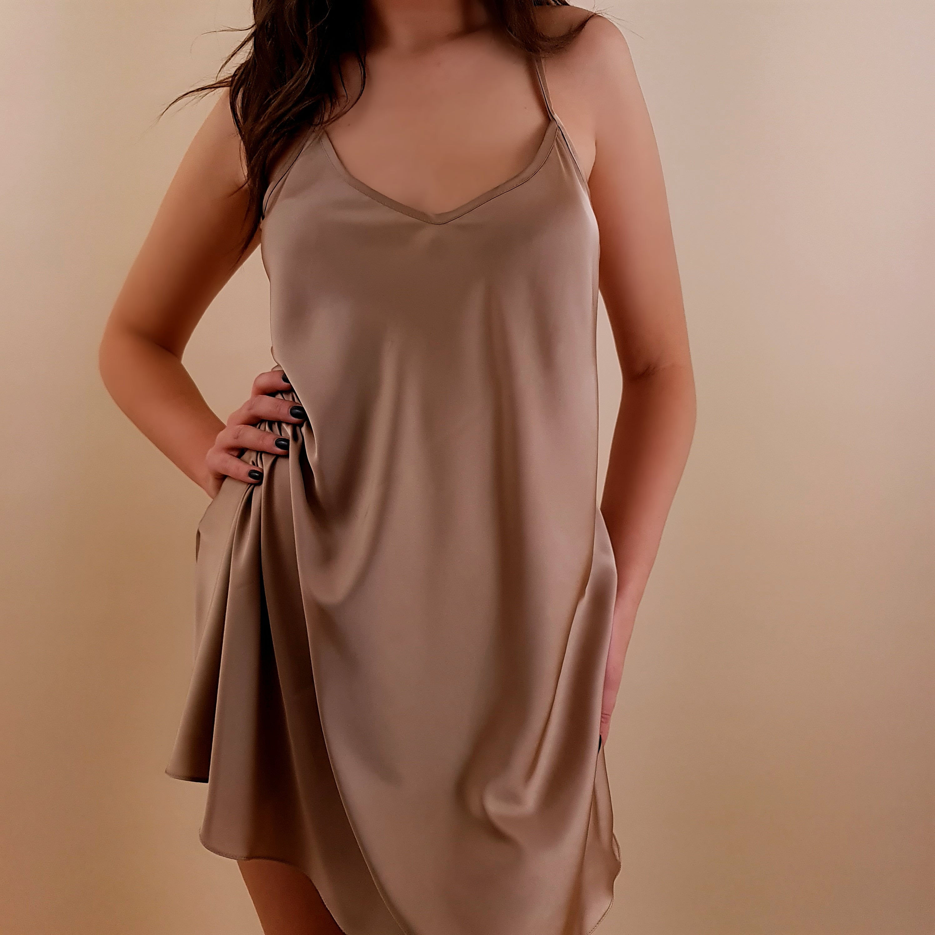 Isabela Slip Dress in Beige – Isabela Shann